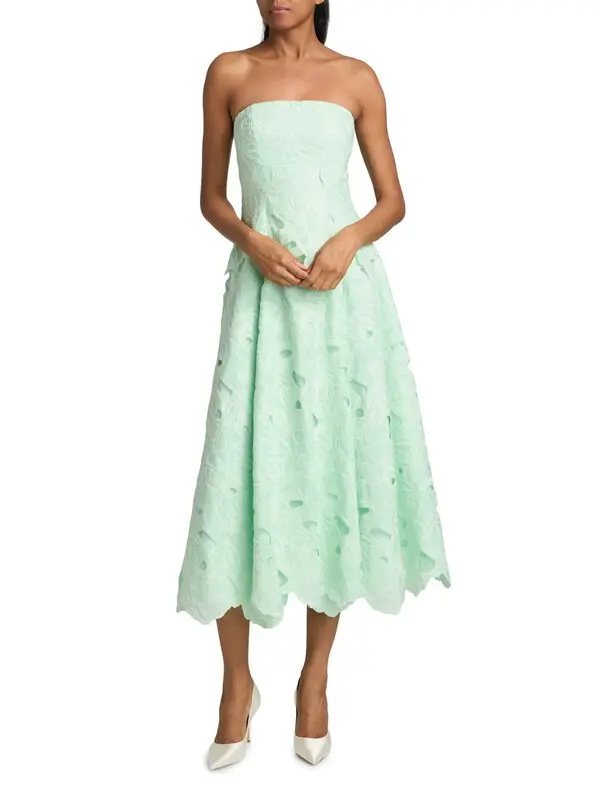 AS IT MAY Isla Strapless Lace Midi-dress - Mint
