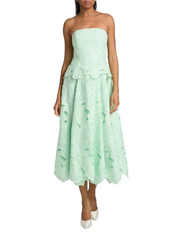 AS IT MAY Isla Strapless Lace Midi-dress - Mint