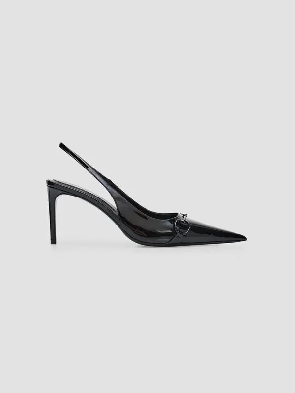 Gucci Donna 80mm Patent Leather Slingback Pumps