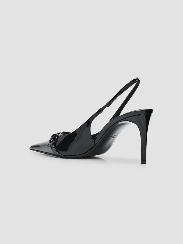 Gucci Donna 80mm Patent Leather Slingback Pumps