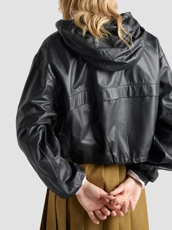 Prada Hooded Nappa Leather Jacket