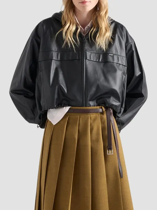 Prada Hooded Nappa Leather Jacket