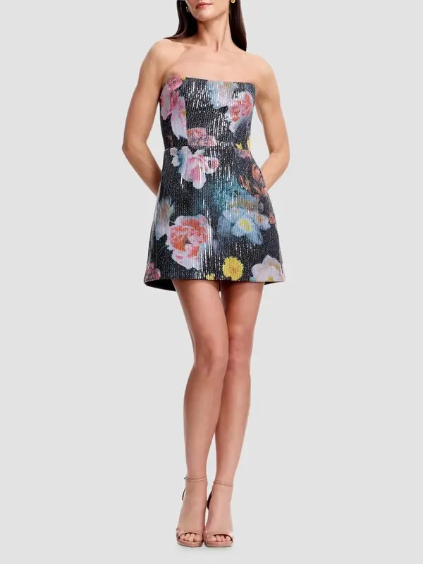 Dress The Population Amity Sequined Floral Mini Dress