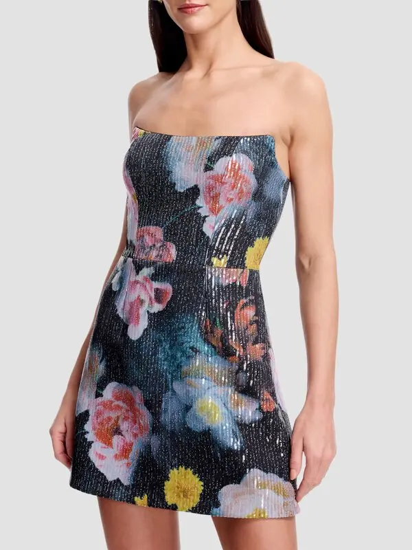 Dress The Population Amity Sequined Floral Mini Dress