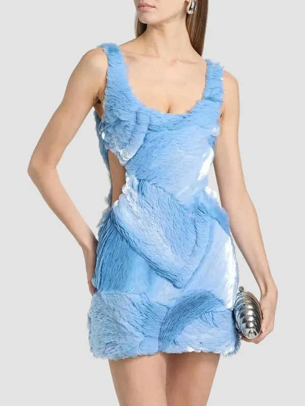 Simkhai Emilie Paillette-sequinned Linen-blend Minidress