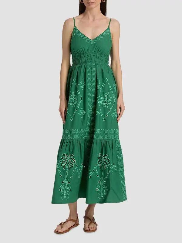 Rails Blair Eyelet-embroidered Cotton A-line Midi-dress