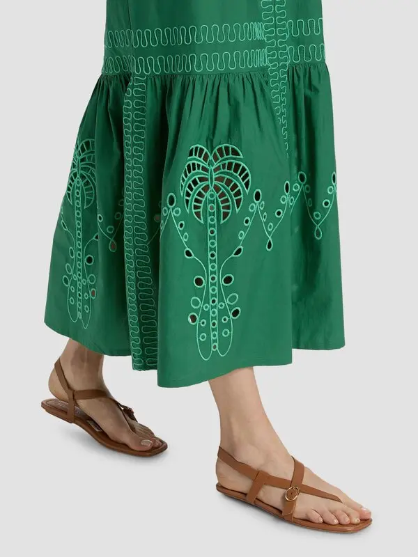 Rails Blair Eyelet-embroidered Cotton A-line Midi-dress