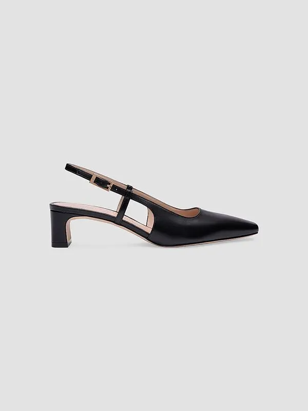 STUART WEITZMAN Baby Babette 40mm Leather Slingback Pumps
