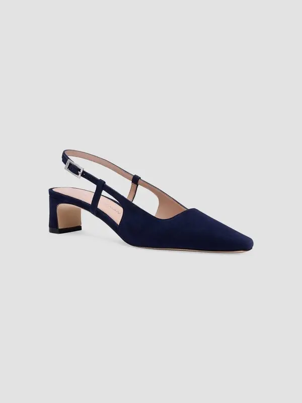 STUART WEITZMAN Baby Babette 40mm Suede Slingback Pumps