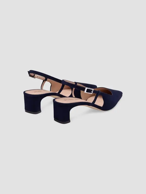STUART WEITZMAN Baby Babette 40mm Suede Slingback Pumps