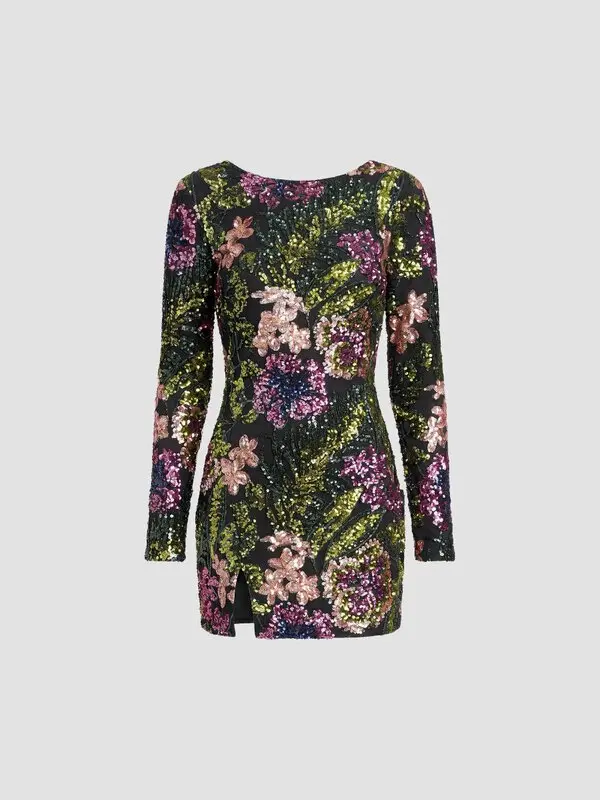 Dress The Population Nathalia Sequin Mini Dress - Black Multi