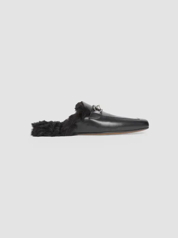 Gucci Primavera Larindo Horsebit Leather Mules - Black