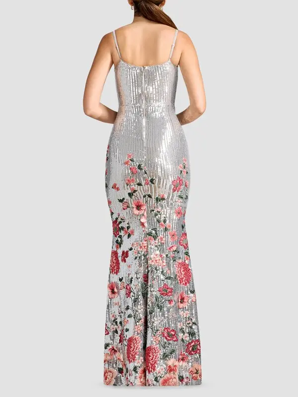 Dress The Population Giovanna Sequined Embroidered Mermaid Gown