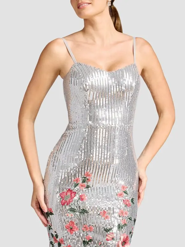Dress The Population Giovanna Sequined Embroidered Mermaid Gown