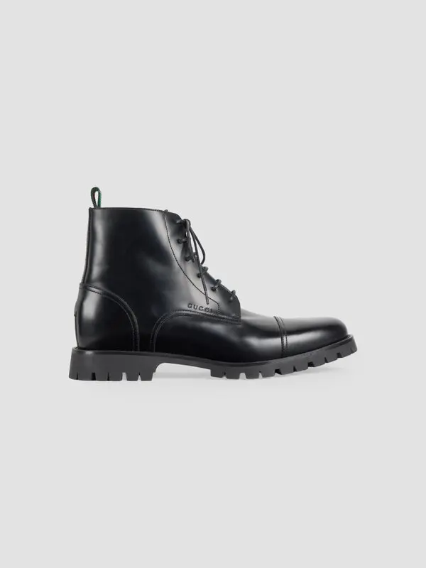 Gucci Primavera Sylke Leather Ankle Boots