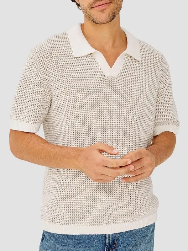 Rails Pearson Cotton-cashmere Johnny Collar Polo Shirt