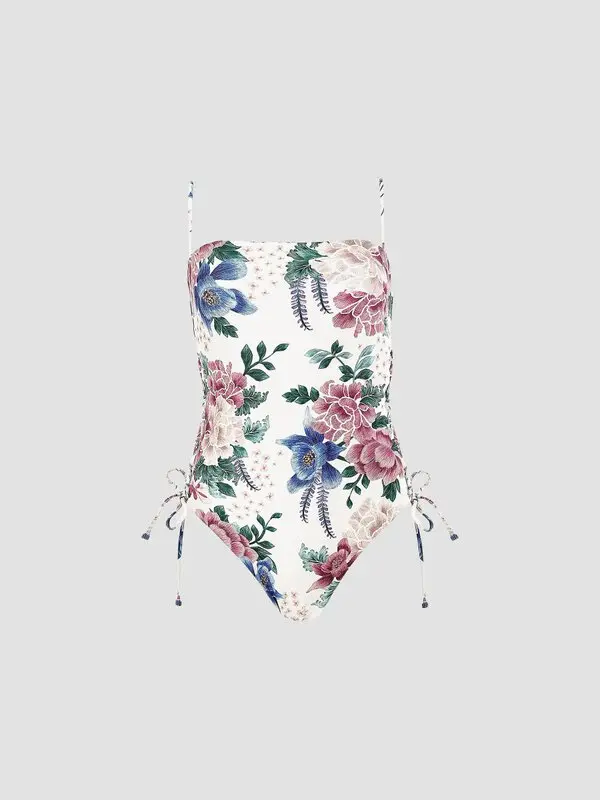 Agua Bendita Posh Ivy Floral Reversible Cut-out One-piece Swimsuit - Multicolor