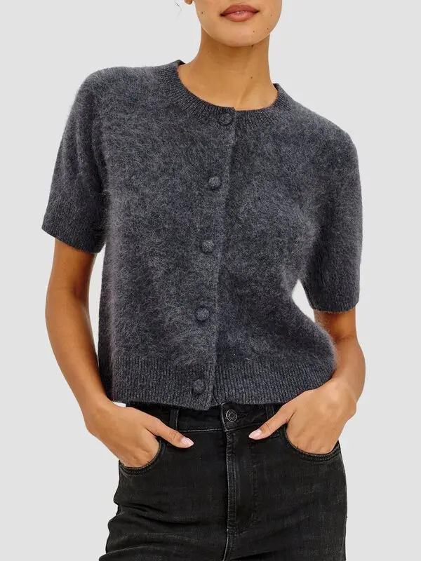 Rails Roman Wool-cashmere Cardigan - Charcoal