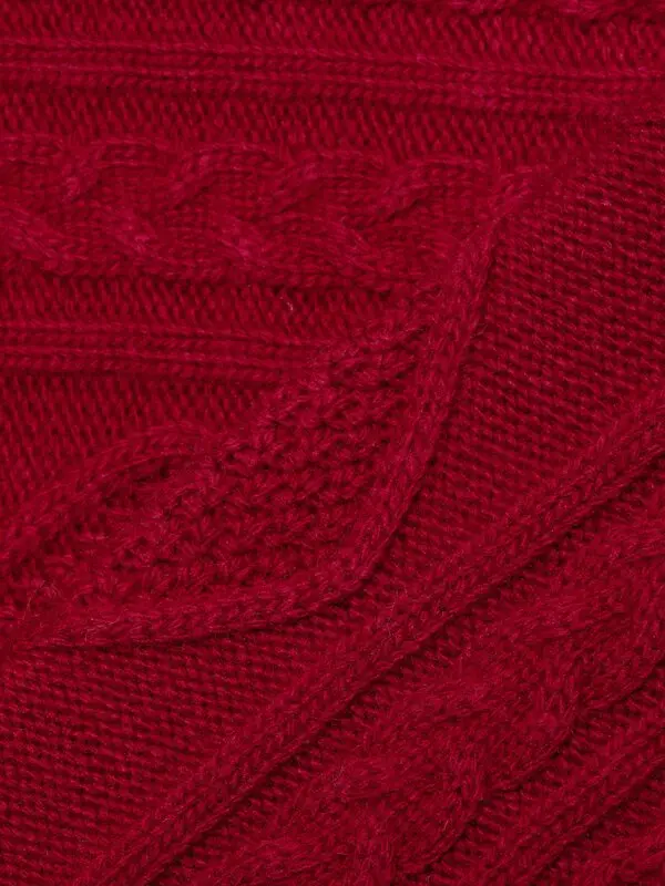 Staud Sidney Mixed Cable-knit Asymmetric Turtleneck Sweater