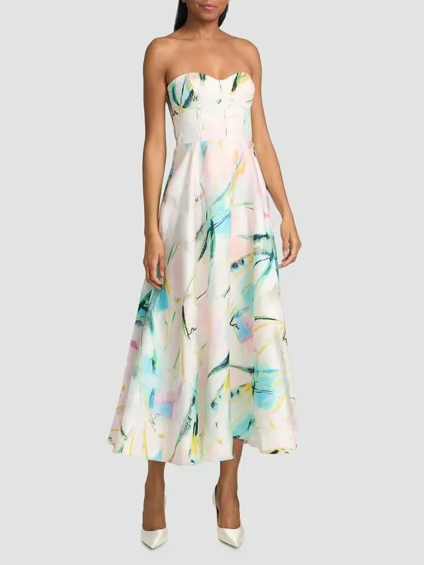 AS IT MAY Mika Strapless Woven Midi-dress