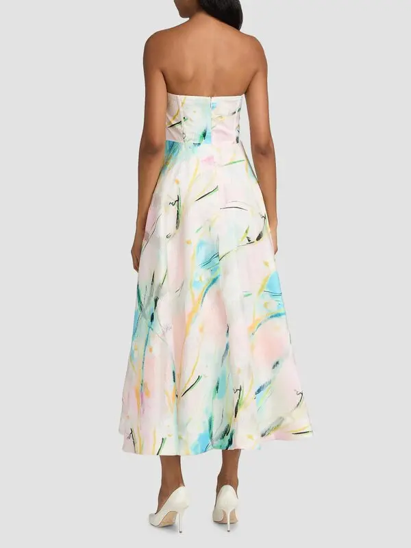 AS IT MAY Mika Strapless Woven Midi-dress