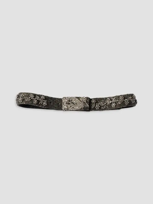 Miu Miu Embroidered Duchesse And Leather Belt