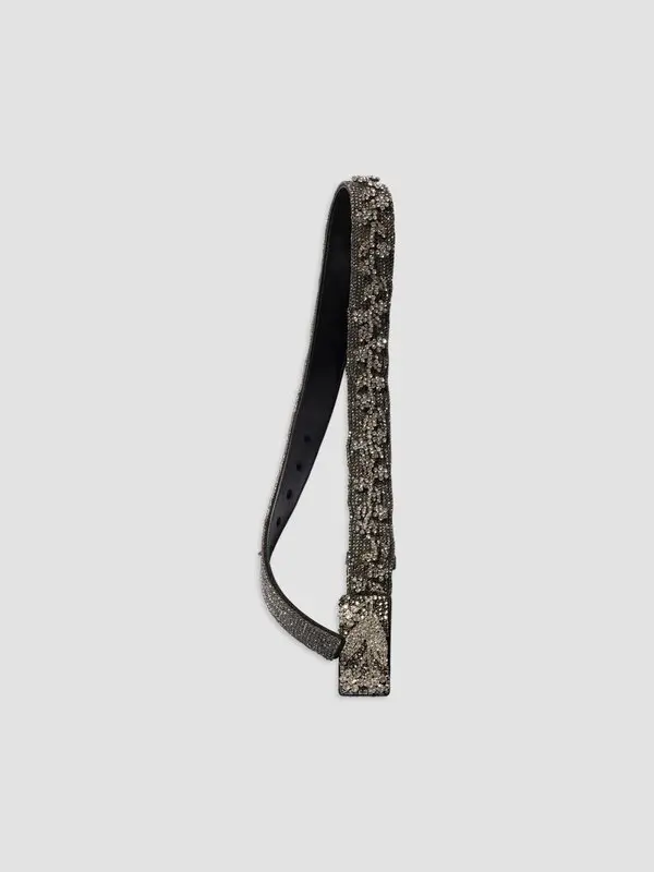 Miu Miu Embroidered Duchesse And Leather Belt