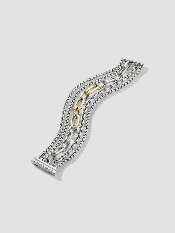 David Yurman Row Chain Bracelet With 18k Yellow Gold