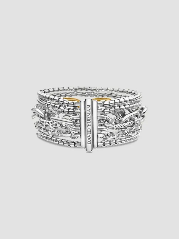 David Yurman Row Chain Bracelet With 18k Yellow Gold