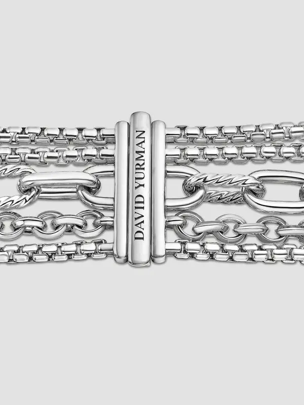 David Yurman Row Chain Bracelet With 18k Yellow Gold