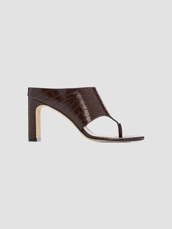 STUART WEITZMAN Babette 85mm Croc-embossed Leather Sandals