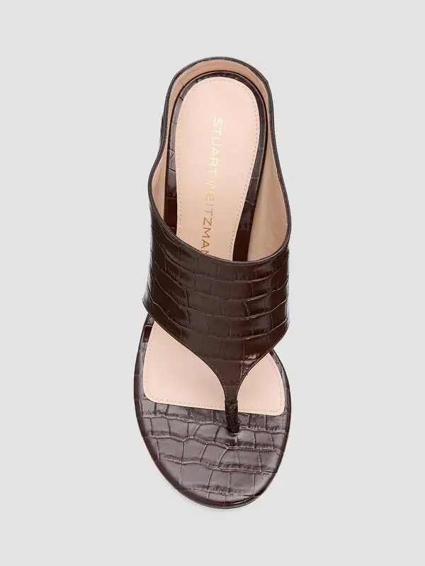 STUART WEITZMAN Babette 85mm Croc-embossed Leather Sandals