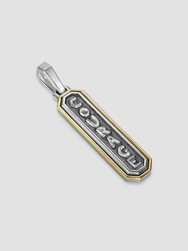 David Yurman Courage Amulet In Sterling With 14k Yellow Gold, 35mm