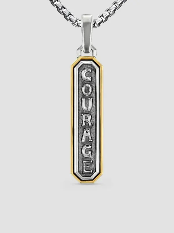 David Yurman Courage Amulet In Sterling With 14k Yellow Gold, 35mm