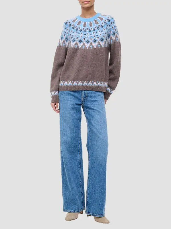 Staud Zane Fair Isle-style Wool-blend Sweater