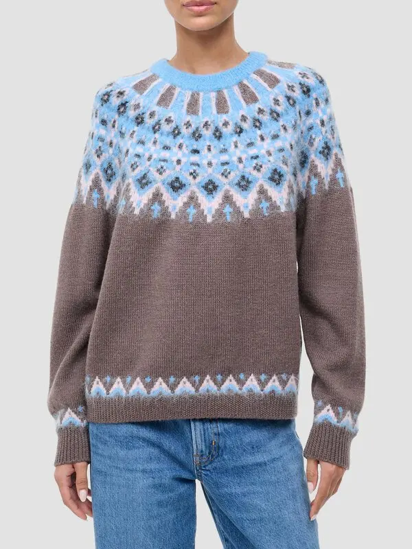 Staud Zane Fair Isle-style Wool-blend Sweater