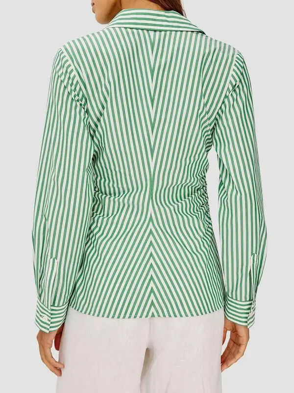Rails Carayln Striped Cotton-blend Shirt - Emerald Stripe