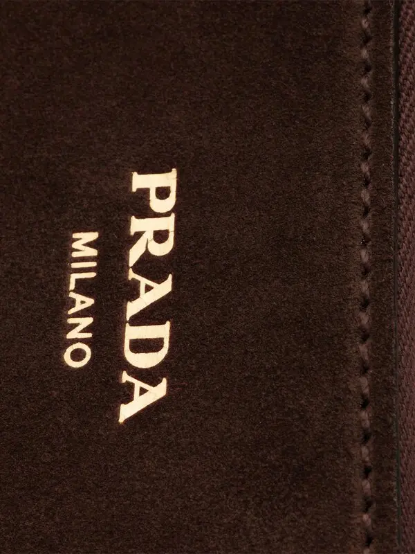 Prada Nova Large Suede Tote Bag - Brown