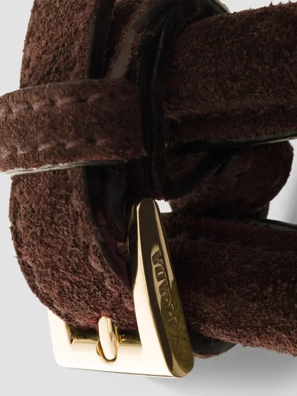 Prada Nova Large Suede Tote Bag - Brown