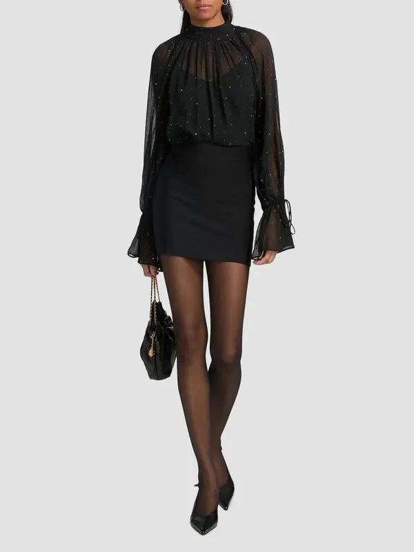 Staud Roux Embellished Chiffon Top