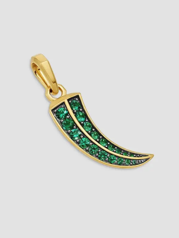 David Yurman Roman Claw Amulet In 18k Yellow Gold - Emerald