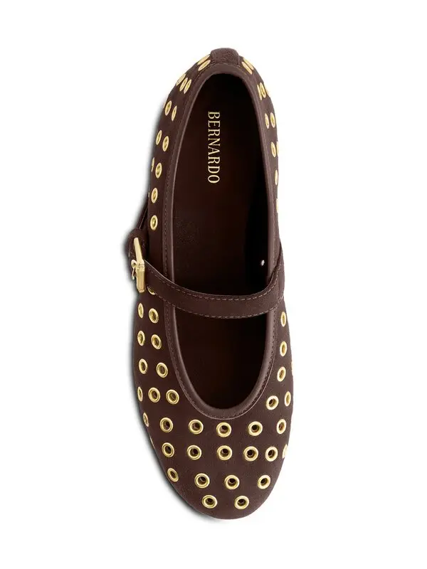 Bernardo Borden Grommet Mary Jane Flats