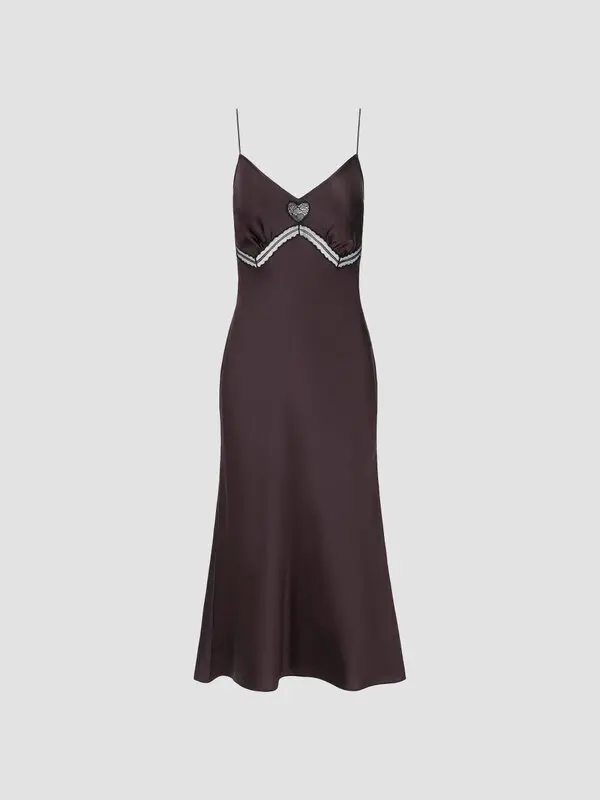 Staud Terra Heart Silk Slip Dress