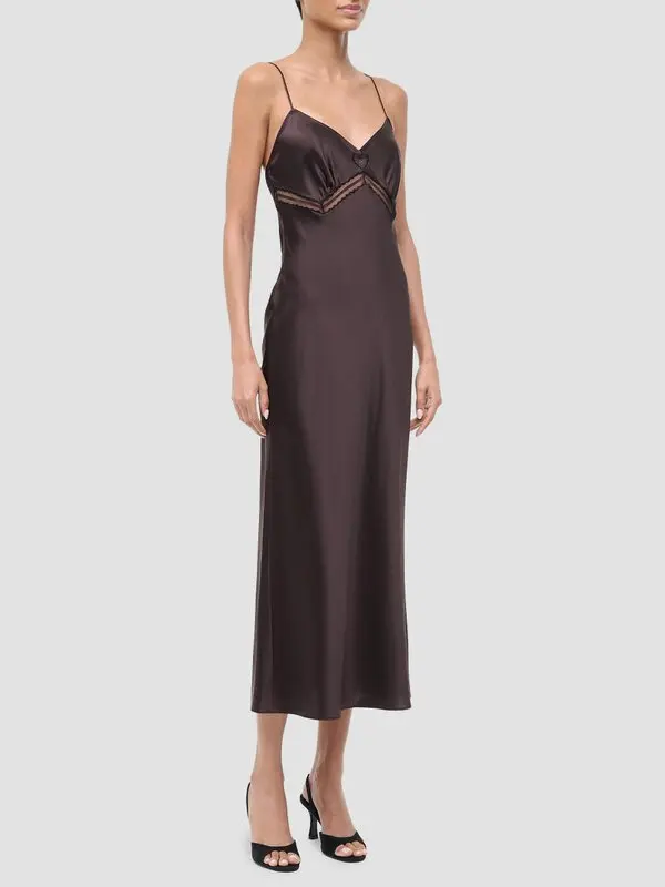 Staud Terra Heart Silk Slip Dress