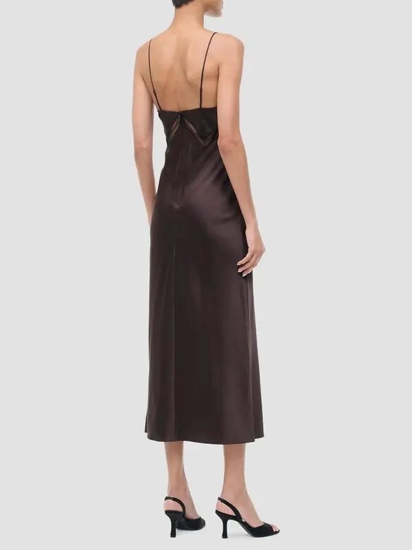 Staud Terra Heart Silk Slip Dress