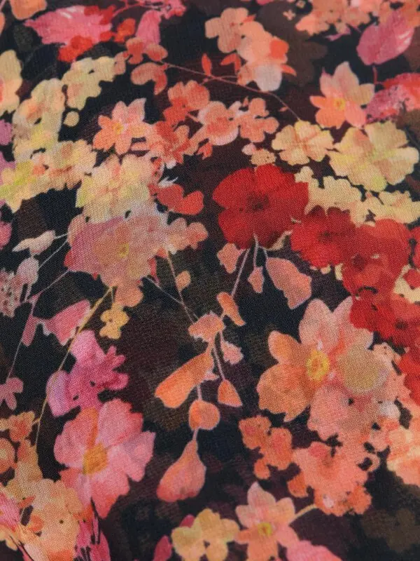 KIKA VARGAS Hitomi Floral Chiffon Linen Top