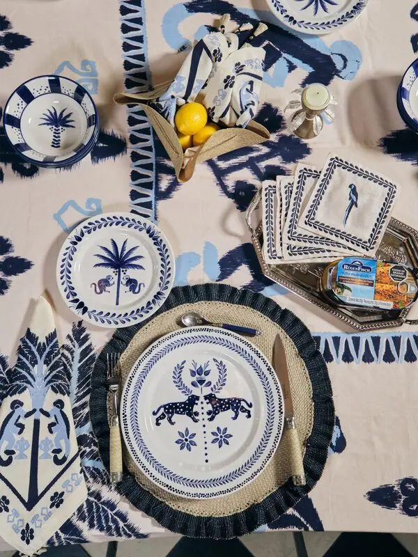 Johanna Ortiz Orpua Placemats 2-piece Set - Deep Navy