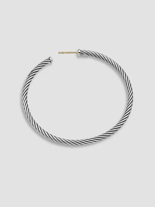 David Yurman Cable Hoop Earrings In Sterling 2in