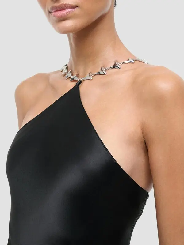 Staud Cadence Chain-strap Satin Maxi Dress