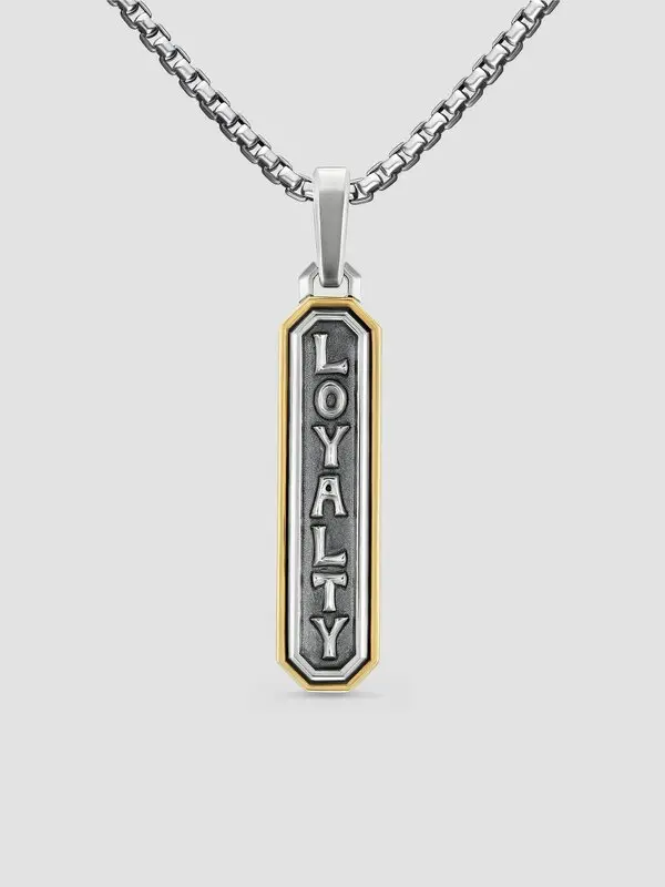 David Yurman Loyalty Amulet In Sterling With 14k Yellow Gold, 35mm - Silver